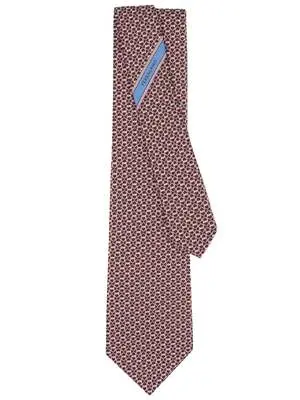 FERRAGAMO Cravatta In Seta Stampa Gancini - Multicolor