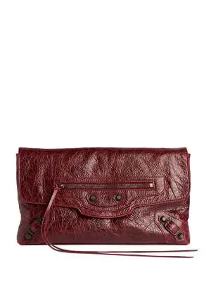 Balenciaga Pochette Le City In Pelle Arena - Red