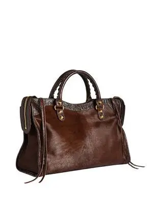 Balenciaga Borsa Le City Media In Cavallino E Pelle Arena - Brown
