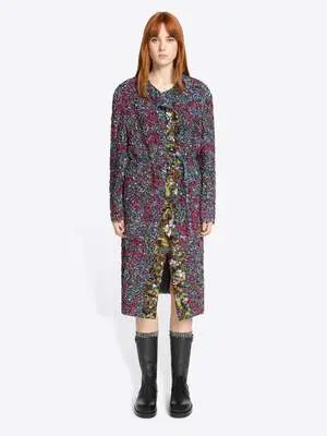 Dries Van Noten Cappotto Ricamato Con Stampe “marbled Clay