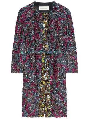 DRIES VAN NOTEN Dries Van Noten Women Cappotto Ricamato Con Stampe “Marbled Clay”