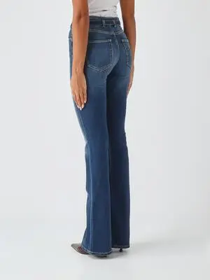 Pinko Flora High-waisted Slim Flared Jeans In Cotton