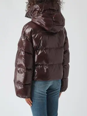Pinko Impasto Short Quilted Nylon Puffer Jacket With Hood