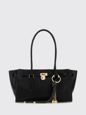Michael Kors Hamilton Moderne Leather Shoulder Bag With Double Handle And Charm