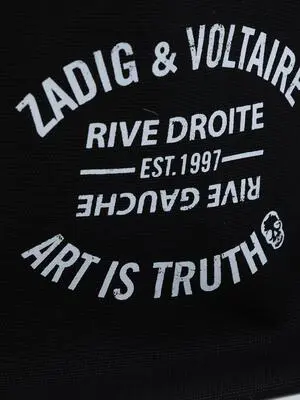 Zadig&Voltaire Cotton Tote Bag With Contrasting Logo And Double Handle