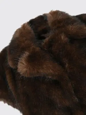 Liviana Conti Rian Short Faux Fur Waistcoat With Lapel Collar