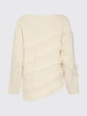 Liviana Conti Sally Cashmere Blend Jumper With Fringes And Asymmetric Hem