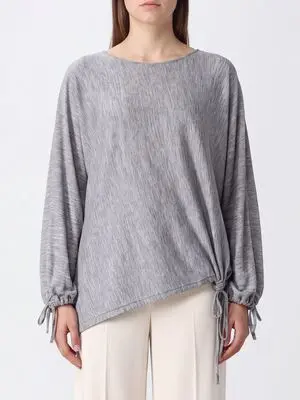 Liviana Conti Cut-out Virgin Wool Crewneck Jumper With Relaxed Fit - Grey
