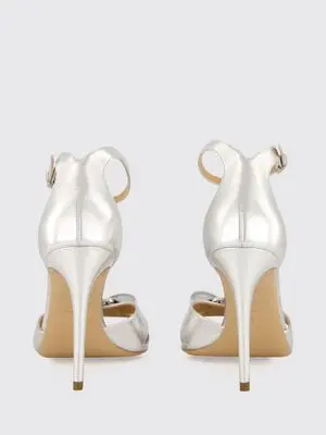 FERRAGAMO Vara Laminated Lambskin Sandals With Bow And Stiletto Heel