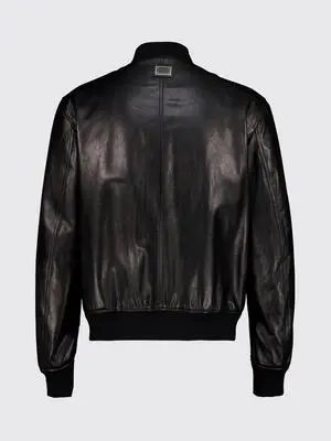 Dolce & Gabbana Smooth Calfskin Bomber Jacket With Collar And Zip Closure