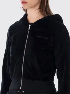 Sporty & Rich Zip-up Hoodie With Rear Rhinestone Logo