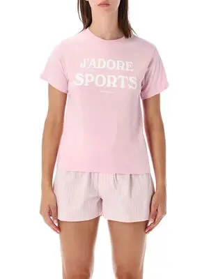 Sporty & Rich Slim Fit Cotton T-shirt With Contrasting Slogan Print