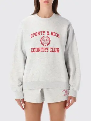 Sporty & Rich Crewneck Cotton Jersey Jumper With Contrast Logo