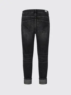 DONDUP Five-pocket Straight Jeans In Cotton Denim With Cuffed Hem