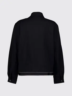 Casablanca Wool Shirt Jacket With Classic Collar And Zip Closure