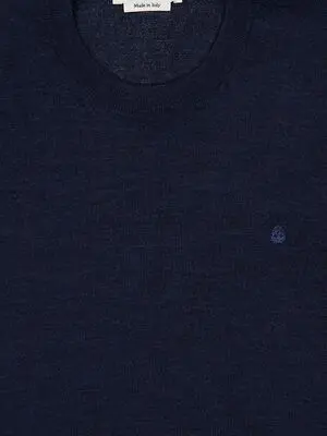 Alexander McQueen Slim-fit Wool Crewneck Jumper With Embroidered Logo