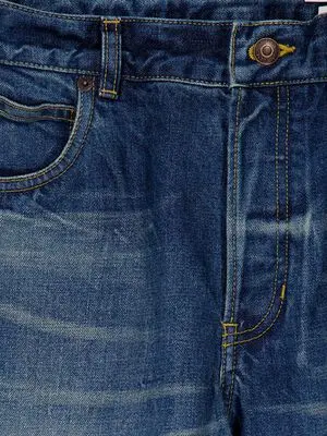 Alexander McQueen Wide-leg Distressed Denim Jeans In A Five-pocket Style