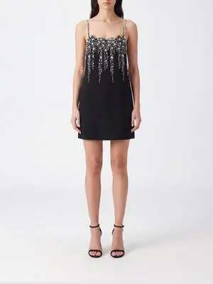Valentino Garavani Merino Wool Mini Sheath Dress With Rhinestones And Square Neck