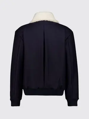 Balmain Wool And Cashmere Blend Bomber Jacket With Removable Fur Collar