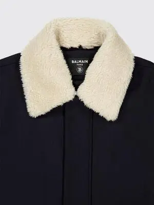 Balmain Wool And Cashmere Blend Bomber Jacket With Removable Fur Collar