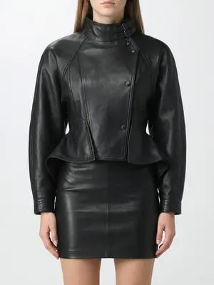 Balmain Lambskin Leather Biker Jacket With Asymmetrical Fastening