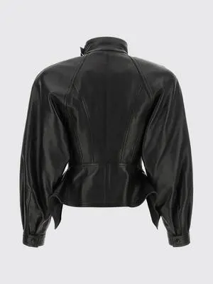 Balmain Lambskin Leather Biker Jacket With Asymmetrical Fastening