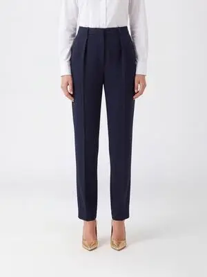 Elisabetta Franchi High-waisted Straight Leg Tailored Crêpe Trousers