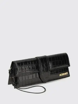 Jacquemus Bambino Crocodile-effect Leather Clutch With Metallic Logo