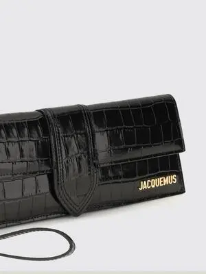 Jacquemus Bambino Crocodile-effect Leather Clutch With Metallic Logo