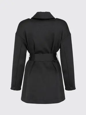 Max Mara Short Crêpe Shirt Jacket With Tie-waist Belt - Black