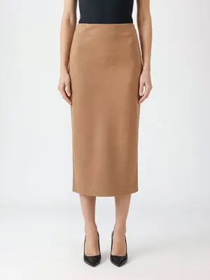 Max Mara High-waisted Crêpe Midi Pencil Skirt With Slit - Hazel