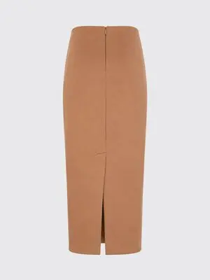Max Mara High-waisted Crêpe Midi Pencil Skirt With Slit - Hazel