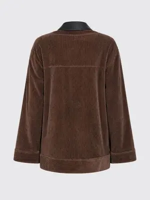 Max Mara Corduroy Shirt Jacket With Leather Collar