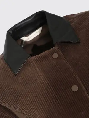 Max Mara Corduroy Shirt Jacket With Leather Collar