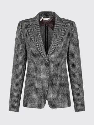 Max Mara Single-breasted Prince Of Wales Check Blazer In Viscose Blend - Grey