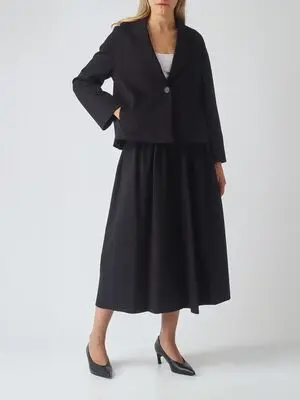 MEIMEIJ Flared Midi Skirt In Technical Crêpe With High Waist And Pockets