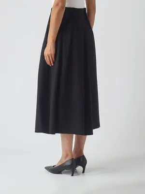 MEIMEIJ Flared Midi Skirt In Technical Crêpe With High Waist And Pockets