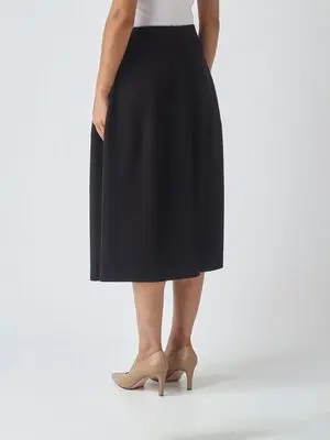 MEIMEIJ Flared Midi Skirt In Crêpe With High Elasticated Waist