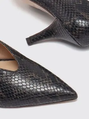 TWINSET Python Print Leather Pumps With Medium Stiletto Heel