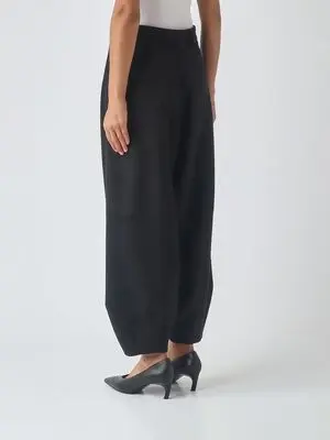 MEIMEIJ High-waisted Wide-leg Trousers In Faux Suede With Belt Loops