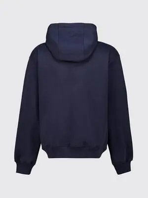 Casablanca Striped Organic Cotton Zip-up Hoodie With Embroidered Logo