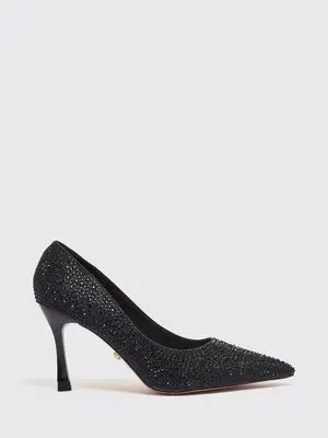 TWENTY FOURHAITCH Rhinestone-embellished Crystal Mesh High-heeled Court Shoes