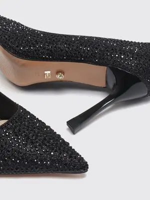 TWENTY FOURHAITCH Rhinestone-embellished Crystal Mesh High-heeled Court Shoes