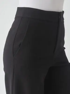 TWINSET High-waisted Wide Leg Viscose Blend Trousers - Black