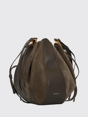 COCCINELLE Suede Leather Bucket Bag With Removable Shoulder Strap