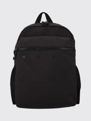 Hugo Recycled Polyamide Backpack With External Pocket And Applied Logo - Black