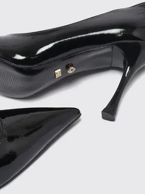 TWENTY FOURHAITCH Patent Faux Leather Stiletto Pumps With Almond Toe