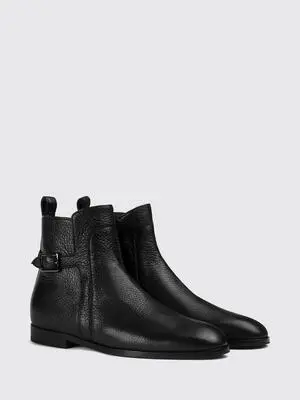 DOUCAL'S Deerskin Ankle Boots With Side Zip And Round Toe