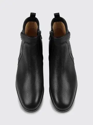 DOUCAL'S Deerskin Ankle Boots With Side Zip And Round Toe