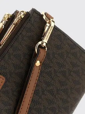 Michael Kors Monogram Canvas Bifold Wallet With Wrist Strap